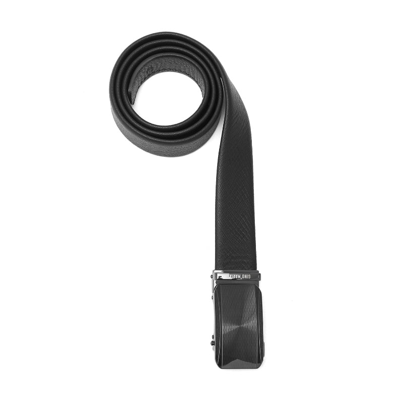 Gino Mariani Elroy Buckle Belt Kulit Pria Black